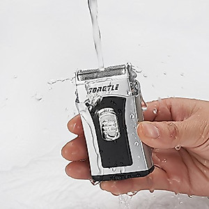 Men’s Foil Travel Shaver Tongtletech Electric Beard Razor Reciprocating Mini Washable Wet/Dry Hair Trimmer（Battery Operated）