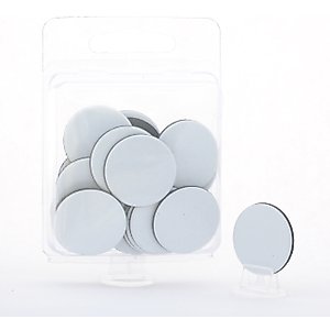 Hedral Value Pack of 24 - Dry Erase - Reusable - Blank 1" Circle Board Game Chits Tiles Counters Markers DIY D&D