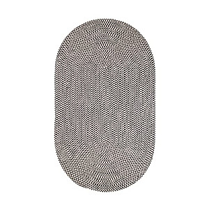 Colonial Mills Milton Houndstooth Tweed Braided Rug, 4x6, Black