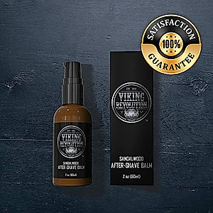 Viking Luxury After-Shave Balm - Soothes Face, Moisturizes After Shaving, Eliminates Razor Burn - Sandalwood Scent