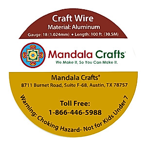 Mandala Crafts 12 14 16 18 20 22 Gauge Anodized Jewelry Making Beading Floral Colored Aluminum Craft Wire (18 Gauge, Copper)