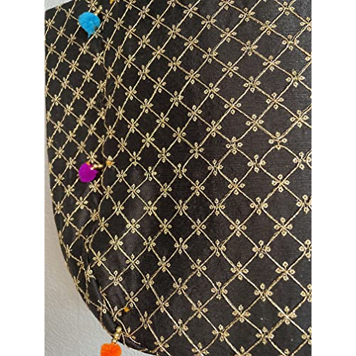 Traditional Embroidered Indian Shoulder Bag (Black)