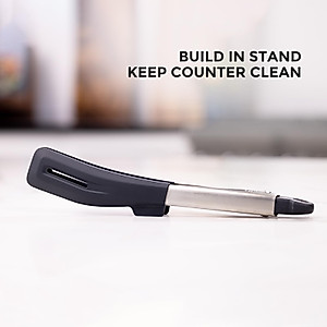 Zuutii Kitchen Tongs with Silicone Head,12.2" Stainless Steel Cooking Tongs for Kitchen,482°F Heat Resistent Locking Tongs,Versatile Serving tongs for Cooking,Dark Grey