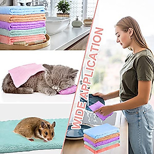 Remerry 40 Pieces Guinea Pigs Blankets Hamster Fleece Cage Liners Soft Guinea Pig Bedding Cage Liner Small Animal Blanket Bathe Towels Sleep Bedding (29.5 x 13.8 inches)