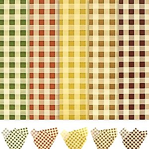 Whaline 100 Sheets Fall Tissue Paper Folded Flat Buffalo Plaid Wrapping Paper Thanksgiving Gift Wrapping Tissue Paper Art Paper for Home DIY Gift Bags Party Favor Autumn Birthday Decor, 14 x 20inch