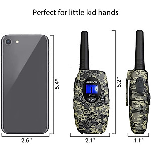 Retevis RT628 Kids Walkie Talkies,Army Toys for 6-12 Year Old Boys Girls,FRS Walky Talky with Key Lock,Gift for Outdoor Adventure Camping Hunt Trip(2 Pack,Camo)