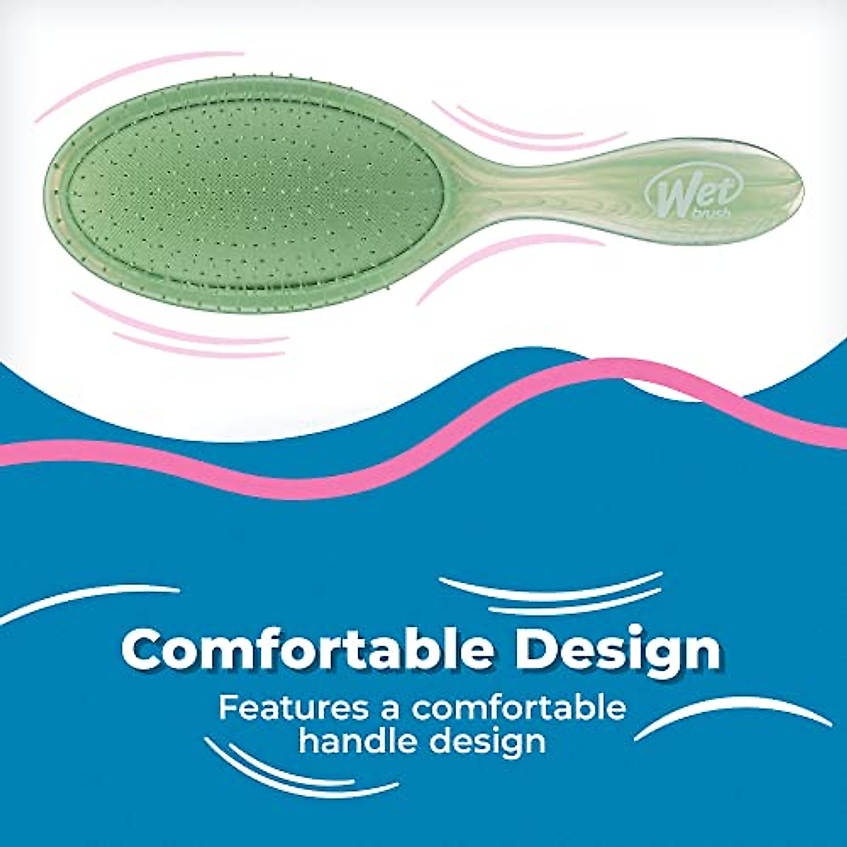 Wet Brush Original Detangling Brush - Natural Marble Jade - All Hair Types - Ultra-Soft IntelliFlex Detangler Bristles Glide Through Tangles with Ease - Pain-Free Comb for Men & Women