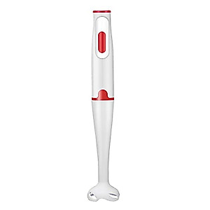 TIKABABA Electric Hand Immersion Blender with 400W Turbo Mode,mixing Smoothies,Purees,Soups,Sauces by 2 Stainless Steel Blades(Red)