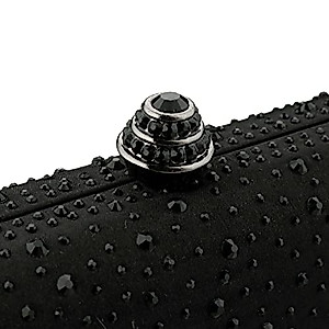 Women Handbags Rhinestone Party Prom Wedding Bride Evening Bags Crystal Party Clutches Bag (Black)