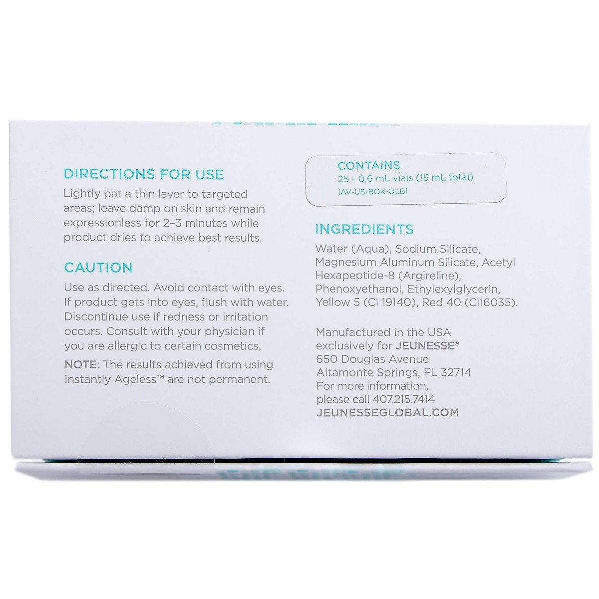 Instantly Ageless Facelift in A Box - 1 Box of 25 Vials