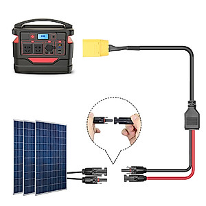 RIIEYOCA Solar Connector to XT90 Male Adapter Cable,1.8m/5.9ft XT90 Male Connector Connect Solar Panel for Solar Generator,Portable Power Station,Lipo Battery etc