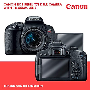 Canon EOS Rebel T7i DSLR Camera with EF-S 18-55mm f/3.5-5.6 and 55-250mm f/4-5.6 is STM Lens Kit + Dummies Guide + Xpix Premium Travel Case, 64GB + Deluxe Bundle