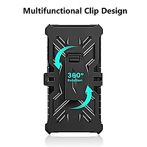 for Samsung Galaxy S20 FE Case: Rugged Belt Clip Holster Heavy Duty with Built-in Kickstand - Military Grade Protection Shockproof Cover for Galaxy S20 FE - Black