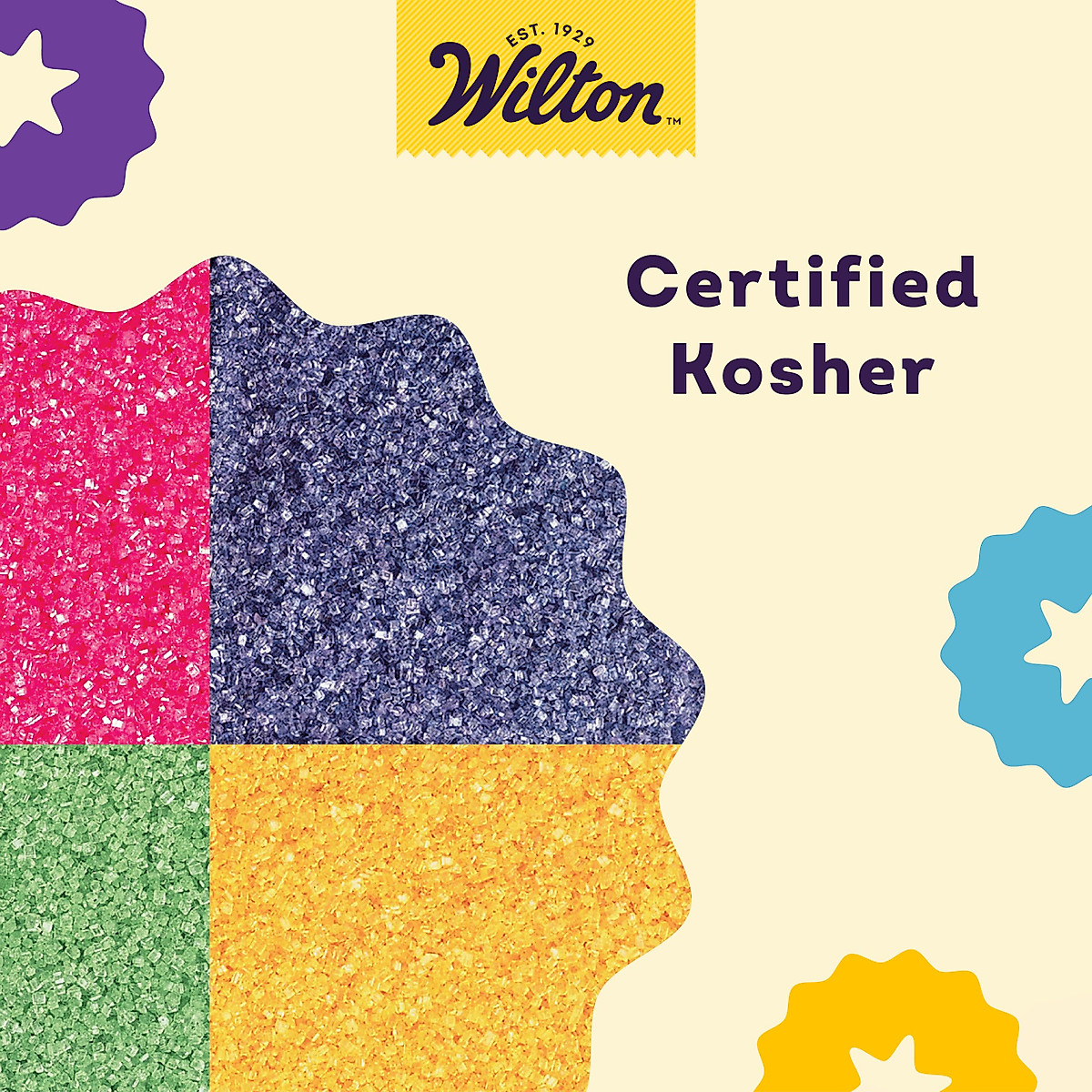 Wilton Colored Sugar Sprinkles Medley Baking Supplies, 4.4 oz, Bright Multicolored