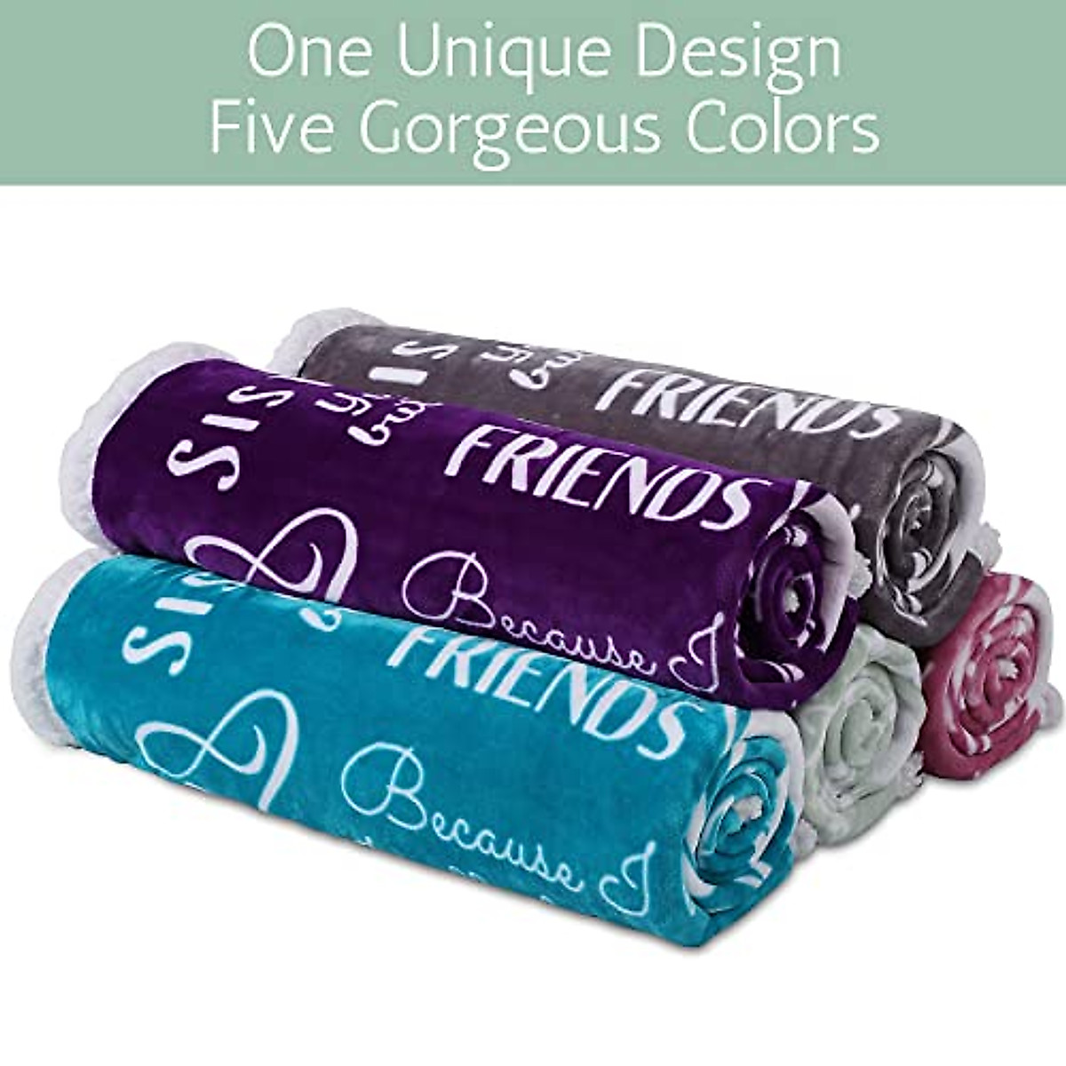 FILO ESTILO Sister Blankets from Sister Birthday Gifts from Sister, from Big, Little, Twin or Older Sister, Love You Sister Sentimental Gift for Sister from Sister 60x50 Inches (Sage Green, Sherpa)