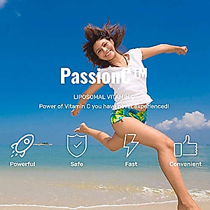 VEGIELIGHT PassionC Liposomal Vitamin C 1000mg - True Encapsulation - High Absorption Low Sodium Liquid Formula - High Dose VIT C Antioxidant - Refreshing Pineapple Flavor