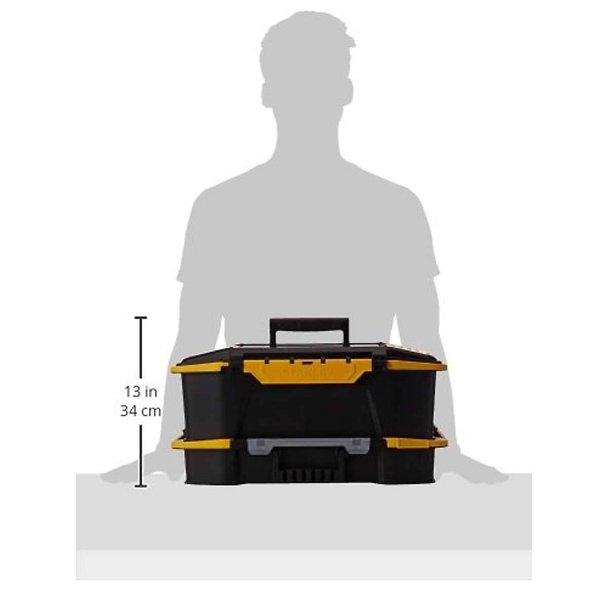 Stanley Hand Tools STST19900 Click & Connect 2-in-2 Deep Tool Box And Organizer,Yellow|Black
