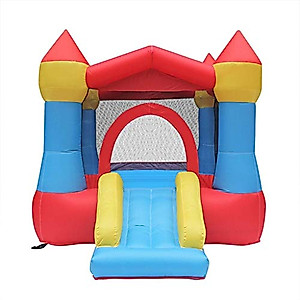 FBITE Children's Inflatable Castle,Trampoline Home Small Inflatable Slide Parent-Children's Playground Kindergarten Indoor and Outdoor Toy Playground,Colors,265 190 170Cm