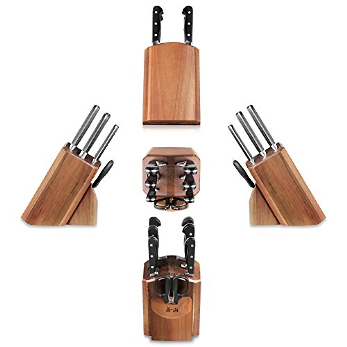 Cangshan TV2 Series 1023039 Swedish 14C28N Steel Forged 8-Piece Knife Block Set, Acacia