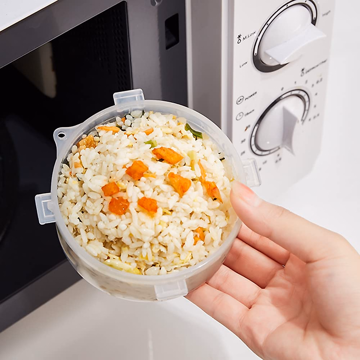 EMVANV 2 PCs Small Fruit & Vegetable Storage Containers With Lid, Onion & Tomato Lemon Apple Produce Saver Holder, Portable Savers, Transparent