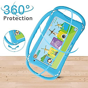 Kids Tablet 7inch Android Toddler Tablet 32GB Tablet APP Preinstalled & Parent Control Learning Education Tablet WiFi Camera Kid-Proof Case with Handle,Netflix YouTube Ages 3-14