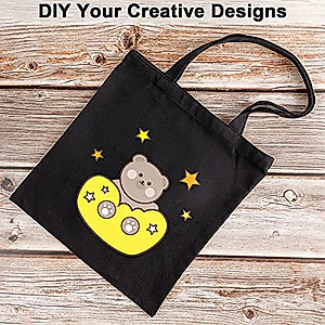 Canvas Tote Bag. 6|12|16 Bags Thickening Series of Grocery Blank Canvas Bags Suitable for DIY gifts, Heavy Duty, Promotions, Black, 12-Pack