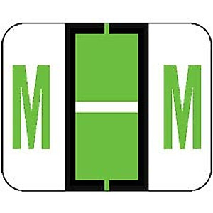 Doctor Stuff - File Folder Labels, Alphabet Letter M, TAB Products - TPAV Series Compatible Alpha Stickers, Fluorescent Green, 1" x 1-1/4", 500/Roll