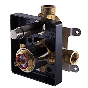 ALFI brand AB1701-BN Brushed Nickel Pressure Balanced Round Shower Mixer with Diverter, 7.88" L x 7.88" W x 3" H