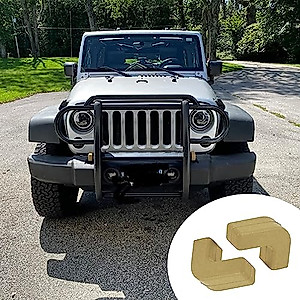 Fogfar 2 PCS Front Bumper Trailer Lid, Trailer Hook Cover, Add Cushioned Grip to Tow Strap Recovery, Compatible with 07-23 JK JL JT Wrangler (Beige)
