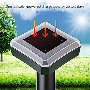 Lubatis Solar Mole Repellent Ultrasonic Gopher Repellent Mole Trap Sonic Chaser Vole Repeller Stakes Drive Away Groundhog,Snake and Other Burrowing Rodents from Lawns Garden & Yard