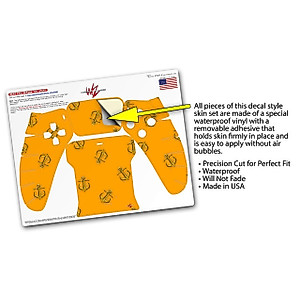 WraptorSkinz Skin Wrap compatible with Sony PS5 DualSense Controller Anchors Away Orange (CONTROLLER NOT INCLUDED)