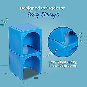 ECR4Kids Tri-Me 3-in-1 Cube Chair, Kids Furniture, Blue, 4-Piece