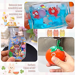 POUYRBA Multicolored Nano Tape Bubble Kit, 43pcs 9.84FT Nano Tape Bubble Kit for Kids Double Sided Tape Plastic Bubble Super Elastic Bubbles DIY Craft Kit for Party Favors