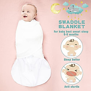 BSTOPPT 100% Cotton Newborn Sleep Sack Swaddle,0-6 Months,3-Way Adjustable Wearable Blanket,TOG 0.5，2 Pack (Grey & White)