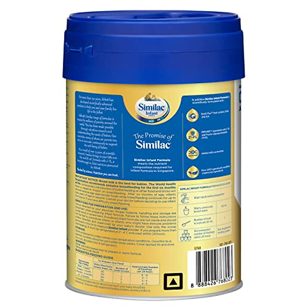 Similac Infant Formula, Imported, with 2’-FL HMO, Baby Formula Powder, 850 g (29.9 oz) Can