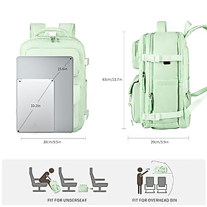 PARAPOGEE Women Travel Backpack, 25L Waterproof Laptop Daypack for Traveling Camping, Small Carry On Flight Approved Backpacks (Green)