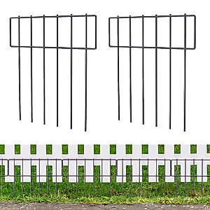 19 Pack Animal Barrier Wire Fence, 17 In(H) X 20.8 Ft(L) Decorative Metal Fencing, Rustproof Wire Border, Dog Rabbits Ground Stakes No Digging for Outdoor Use.