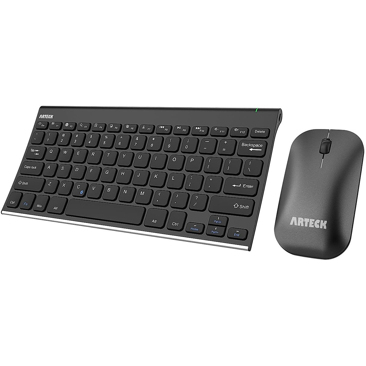 Arteck Bluetooth Keyboard and Mouse Combo Ultra Compact Slim Stainless Full Size Keyboard and Ergonomic Mice for Computer/Desktop/PC/Laptop/Surface and Windows 10/8/7 Built in Rechargeable Battery