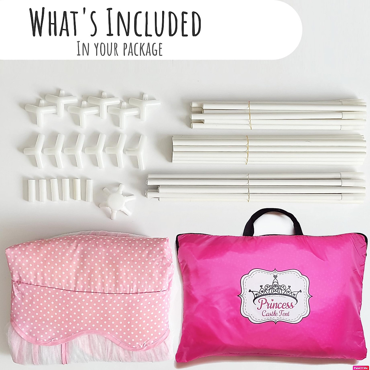 Princess Castle Playhouse Tent Toy for Girls, Pink Kids Play House Indoor, Christmas Birthday Gift for Little Girls Age 3 4 5 6 7, Play Tent for 3-10 Year Old Girl