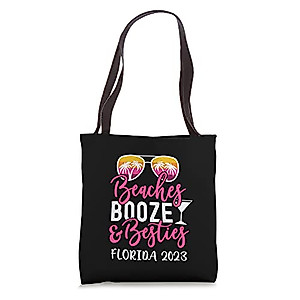 Vacation Girls Trip Florida 2023 Beaches Booze and Besties Tote Bag