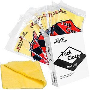S&F STEAD & FAST 15-Pack Painters Tack Cloth for Painting, Professional Sticky Tack Cloth for Woodworking, Automotive, Metal, Sanding, Dusting, Staining, Premium Tac Cloths/Tack Rag Set, 18"x36"