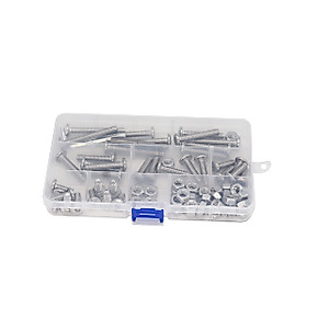 cSeao 70pcs 1/4"-20 Furniture Joint Connecting Bolts 1/4"-20 Hex Nuts for Chair Table,1/2", 5/8", 3/4", 1", 1-1/4", 1-1/2", 2", 304 Stainless Steel