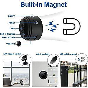 WAXOXIH Mini WiFi Spy Camera HD 1080P Wireless Hidden Camera Small Nanny Cam, Home Security Camera with Live App for Pets Baby Outdoor Indoor… (720p)