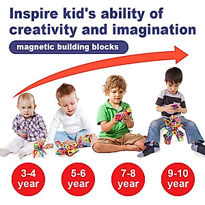nicknack Mini Magnetic Blocks Toys Magnetic Tiles Building Blocks for Kids Baby and Toddler Gift Magnet Stacking Block Toys, 116pcs