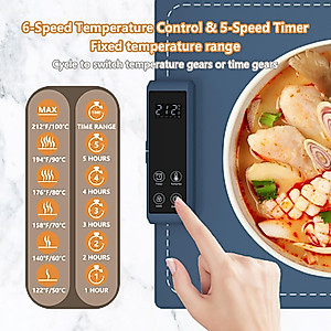 Food Warming Mat for Buffet Electric Warming Tray Upgrade High-tech Graphene Heating Film Adjustable Temperature and Timer, 10s Fast Full Surface Heating Mat Warming Trays for Parties Buffet 24x15in