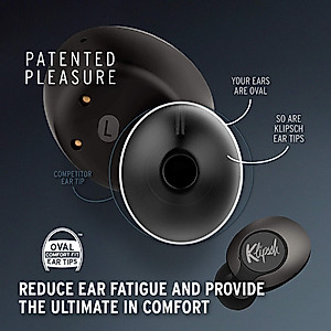 Klipsch T5 II True Wireless Bluetooth 5.0 Earphones in Gunmetal with Transparency Mode, Beamforming Mics, Best Fitting Ear Tips, and 32 Hours of Battery Life in a Slim Charging Case