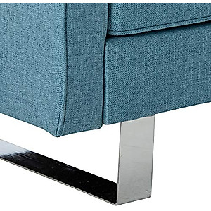 Christopher Knight Home Phelps Modern Fabric Chaise Loveseat, Blue, Silver