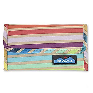 KAVU Mondo Spender Wallet Trifold Travel Clutch - Summer Stripe