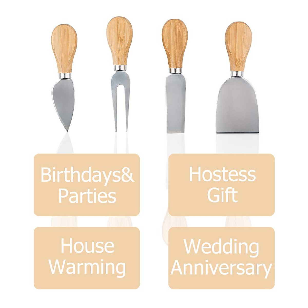 findTop Set of 12, Wood Handle Cheese Knives with Cheese Markers and Soapstone Chalks, 4 Pieces Cheese Slicer Cheese Cutter, 6 Pieces Natural Slate Cheese Labels, 2 Pieces Soapstone Chalks