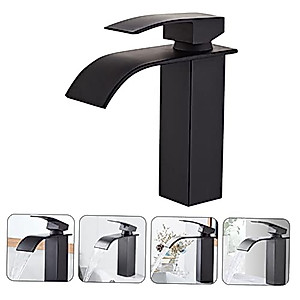 Homoyoyo Bathroom Faucet Replaceable Sink Faucet Kitchen Faucet with Sprayer Kitchen Sink Sprayer Waterfall Sink Black Sink Faucets for Bath Sinks Household Accessories Stainless Steel